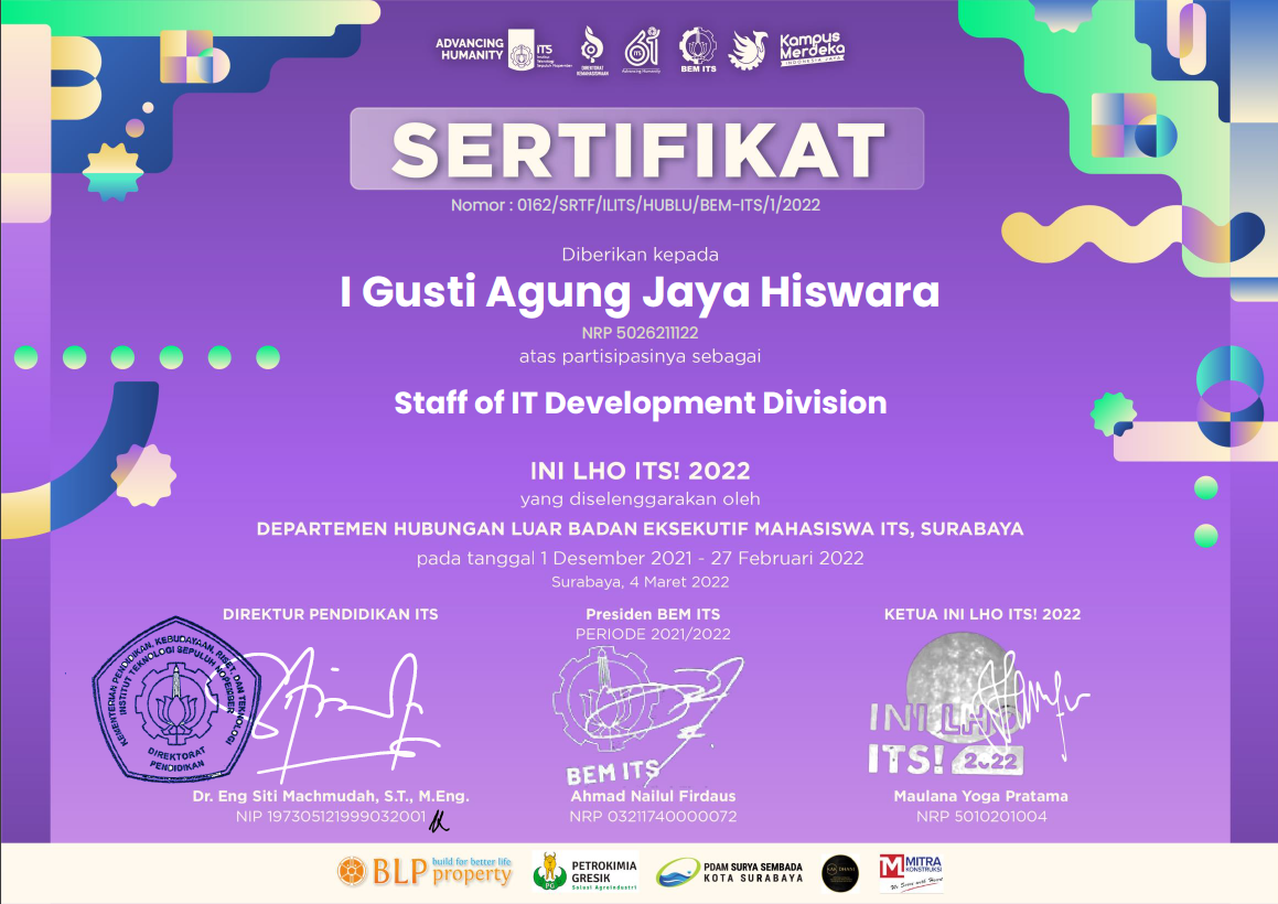 Portofolio | I Gusti Agung Jaya Hiswara